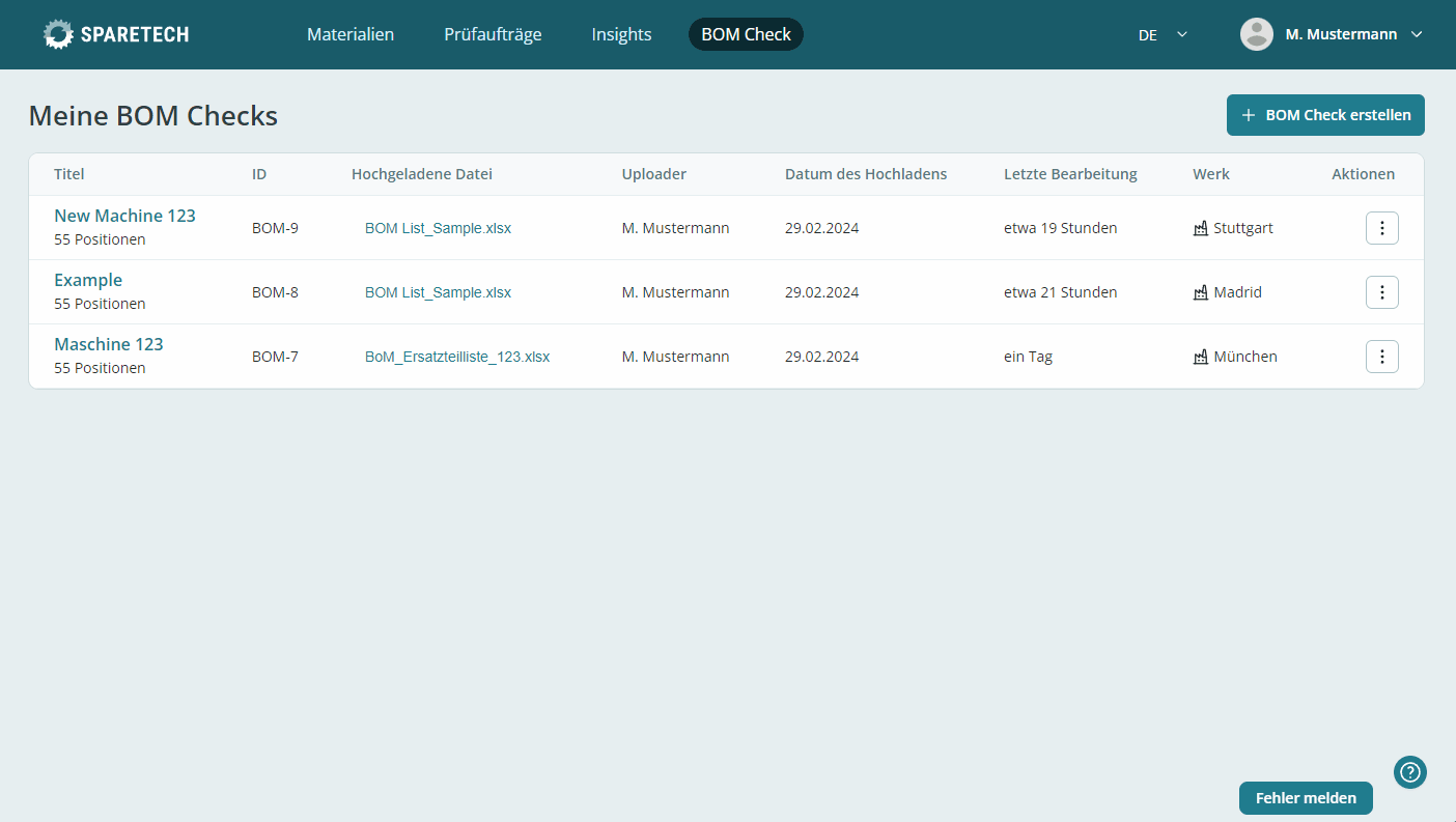Automated BOM Check: Direct results at the touch of a button